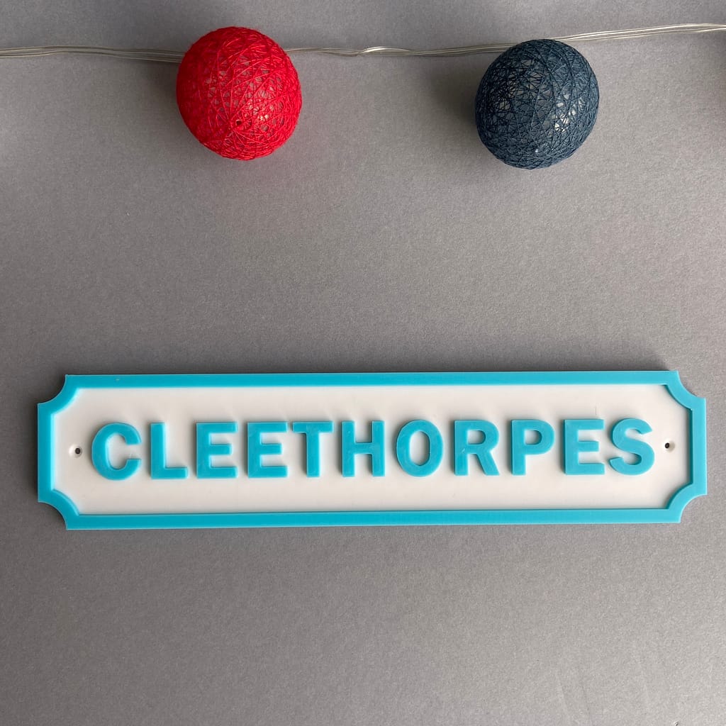 Cleethorpes Sign 3D Printed – Coastal Home Decor, Blue & White Seaside ...